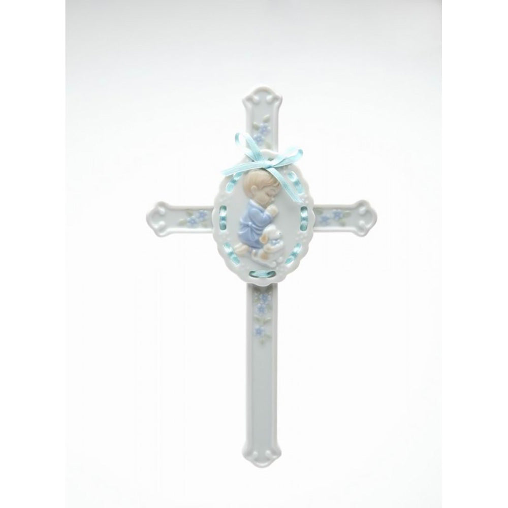 Porcelain Kneeling Child Cross – Boy or Girl | The Catholic Company®