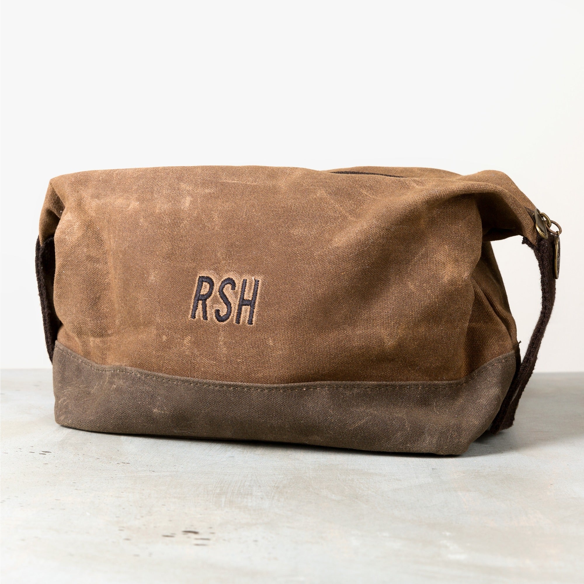 Personalized St. Christopher Waxed Canvas Dopp Kit | The Catholic Company®