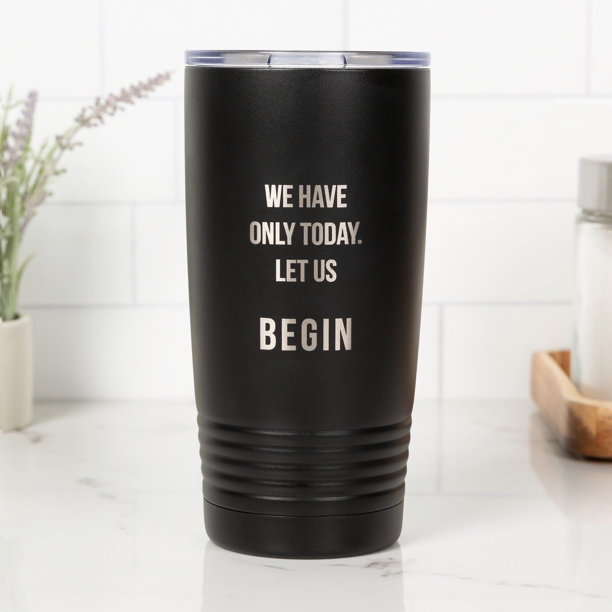 Personalized We Have Only Today Black 20oz Tumbler | The Catholic Company®