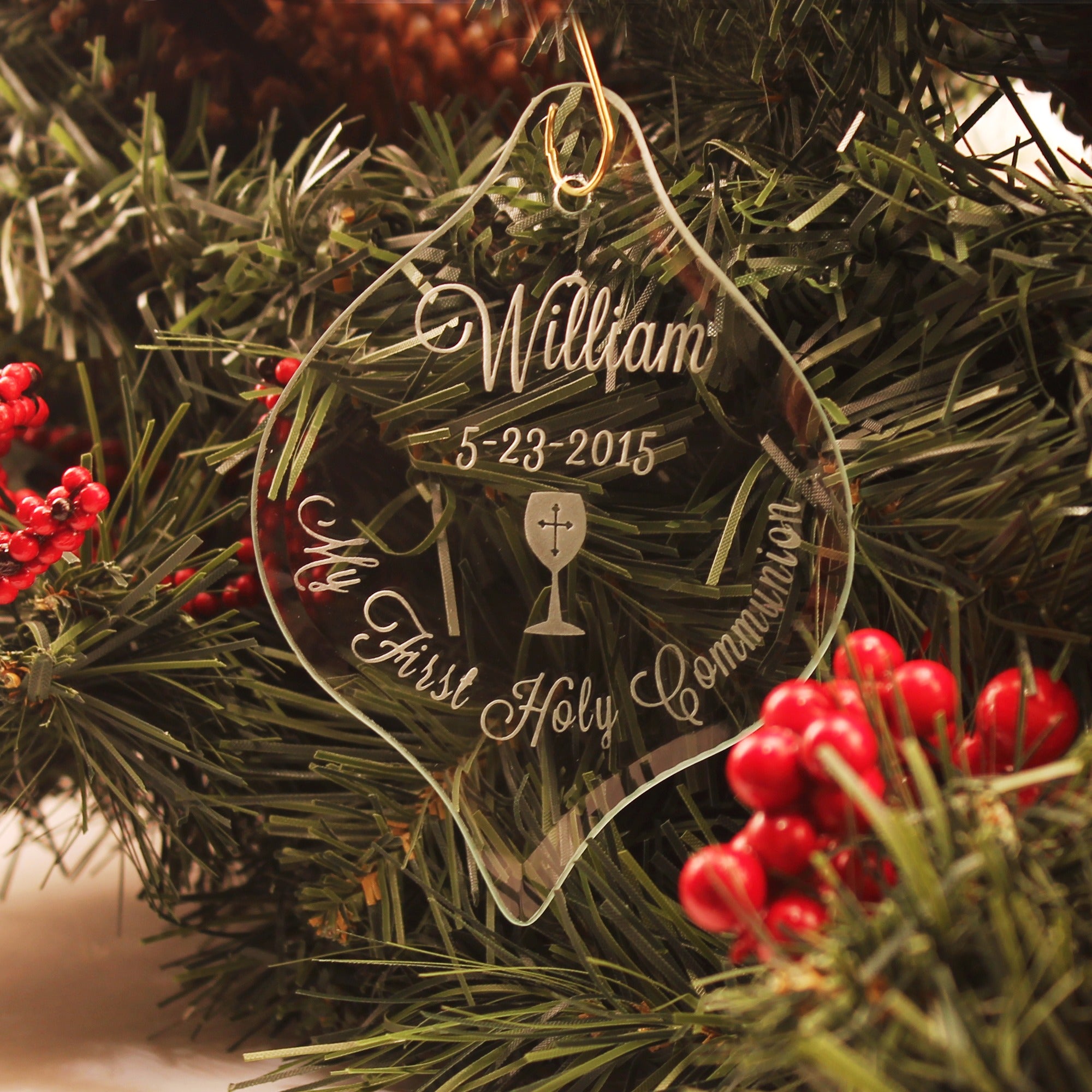 Personalized First Communion Glass Ornament | The Catholic Company®