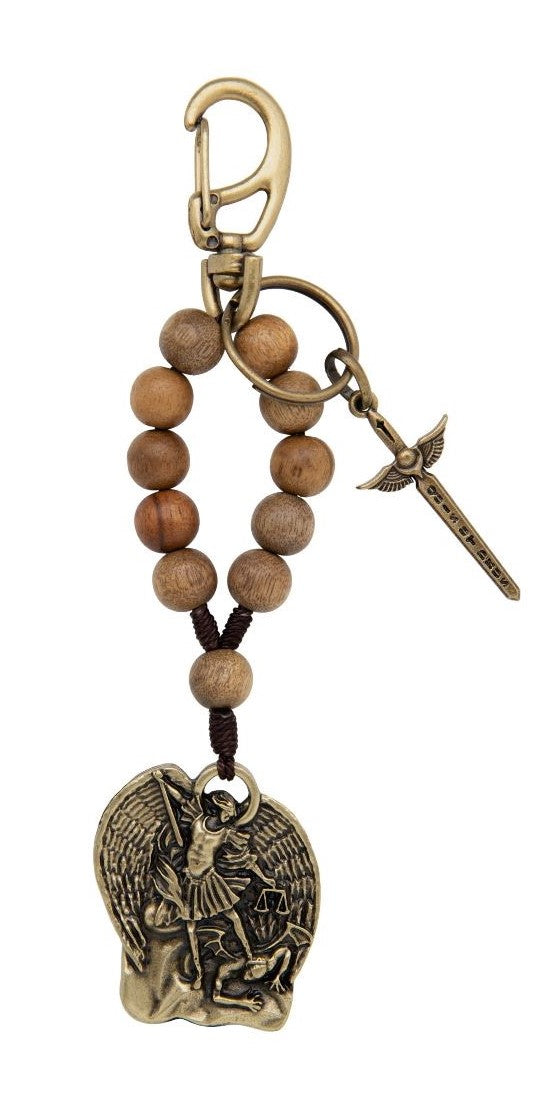 St. Michael Medal & Sword Rosary Key Chain | The Catholic Company®