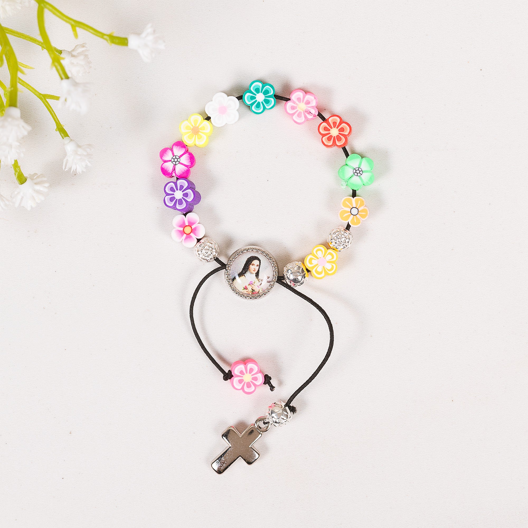 St. Therese Bright Bouquet Rosary Bracelet | The Catholic Company®