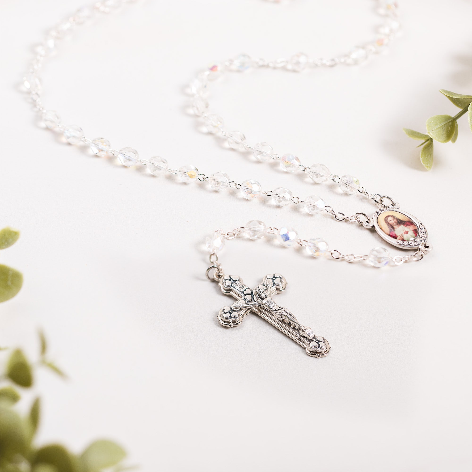 Clear Czech Crystal 100 Requiem Rosary | The Catholic Company®