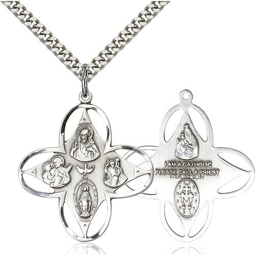 Sterling Silver 4-Way Pendant - 2509856 | The Catholic Company®