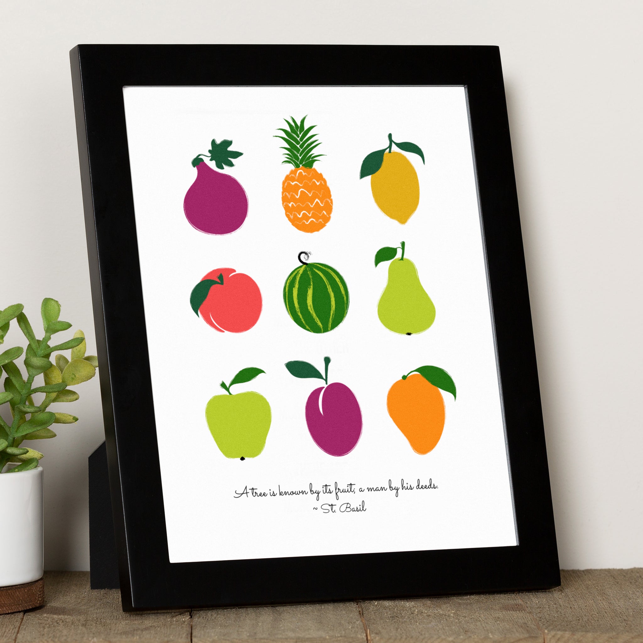 Deeds & Fruits Framed Print - Multiple Sizes | The Catholic Company®