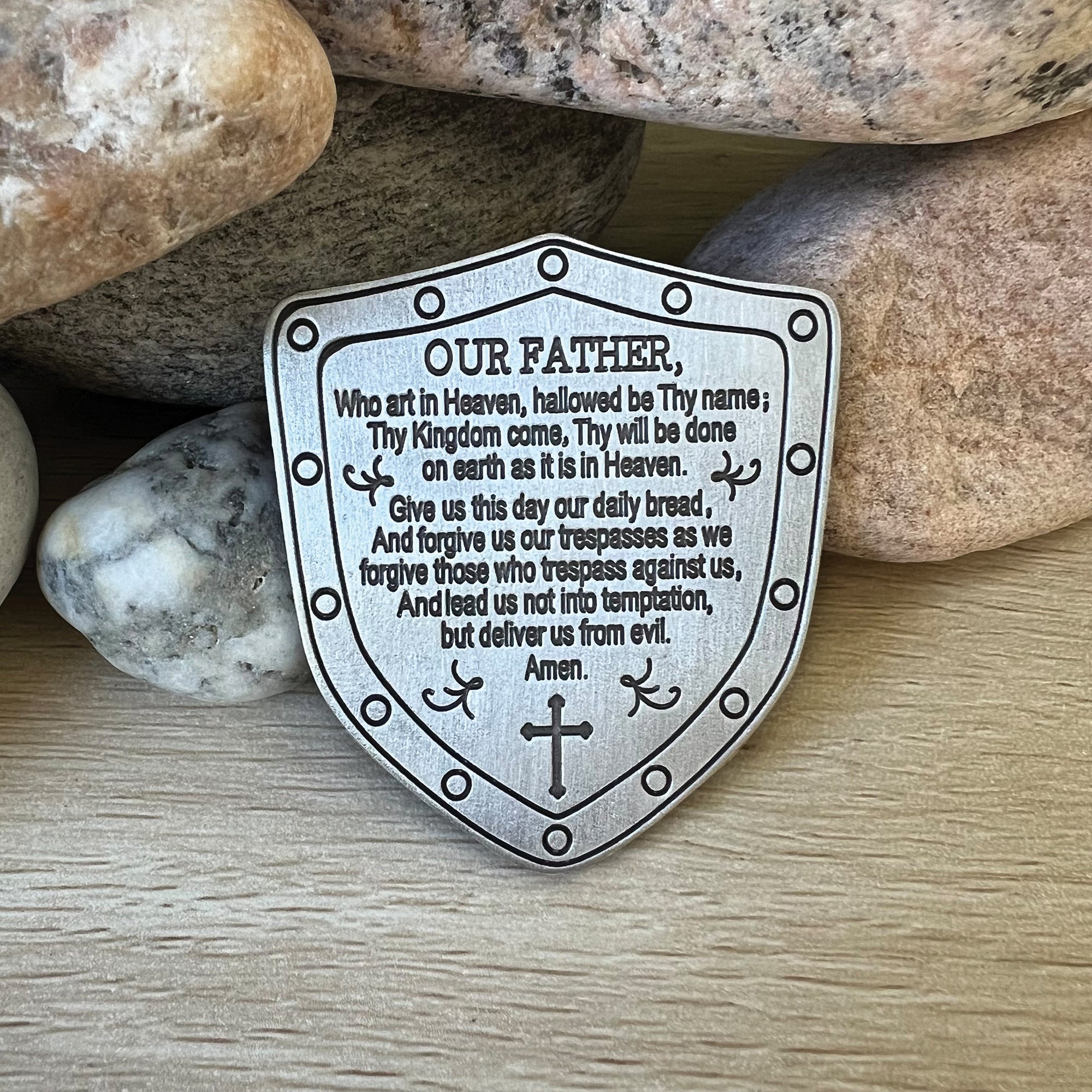 Our Father Shield Visor Clip | The Catholic Company®