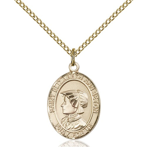 14kt Gold Filled St. Elizabeth Ann Seton Pendant | The Catholic Company®