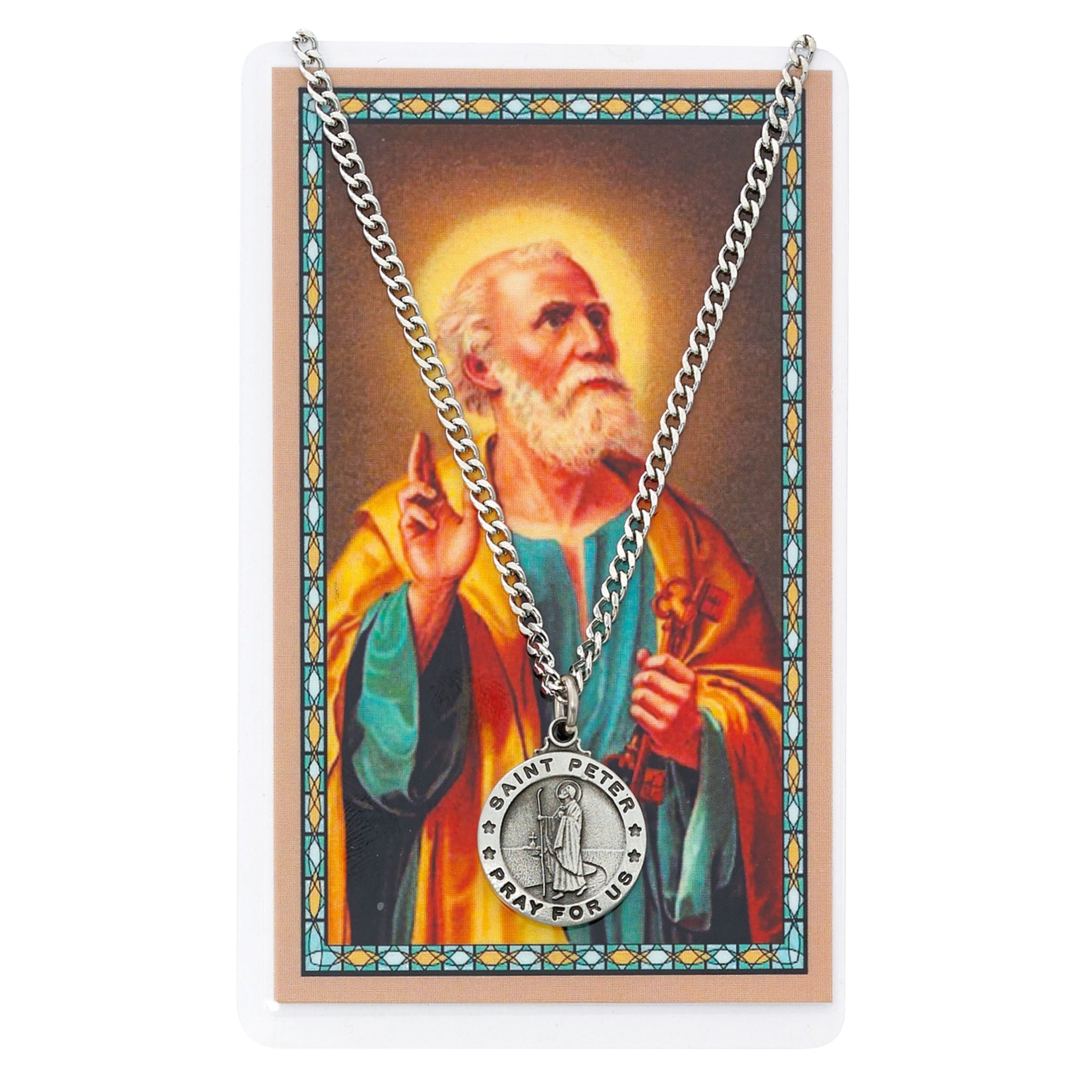 Pewter St. Peter Medal with Prayer Card | The Catholic Company®