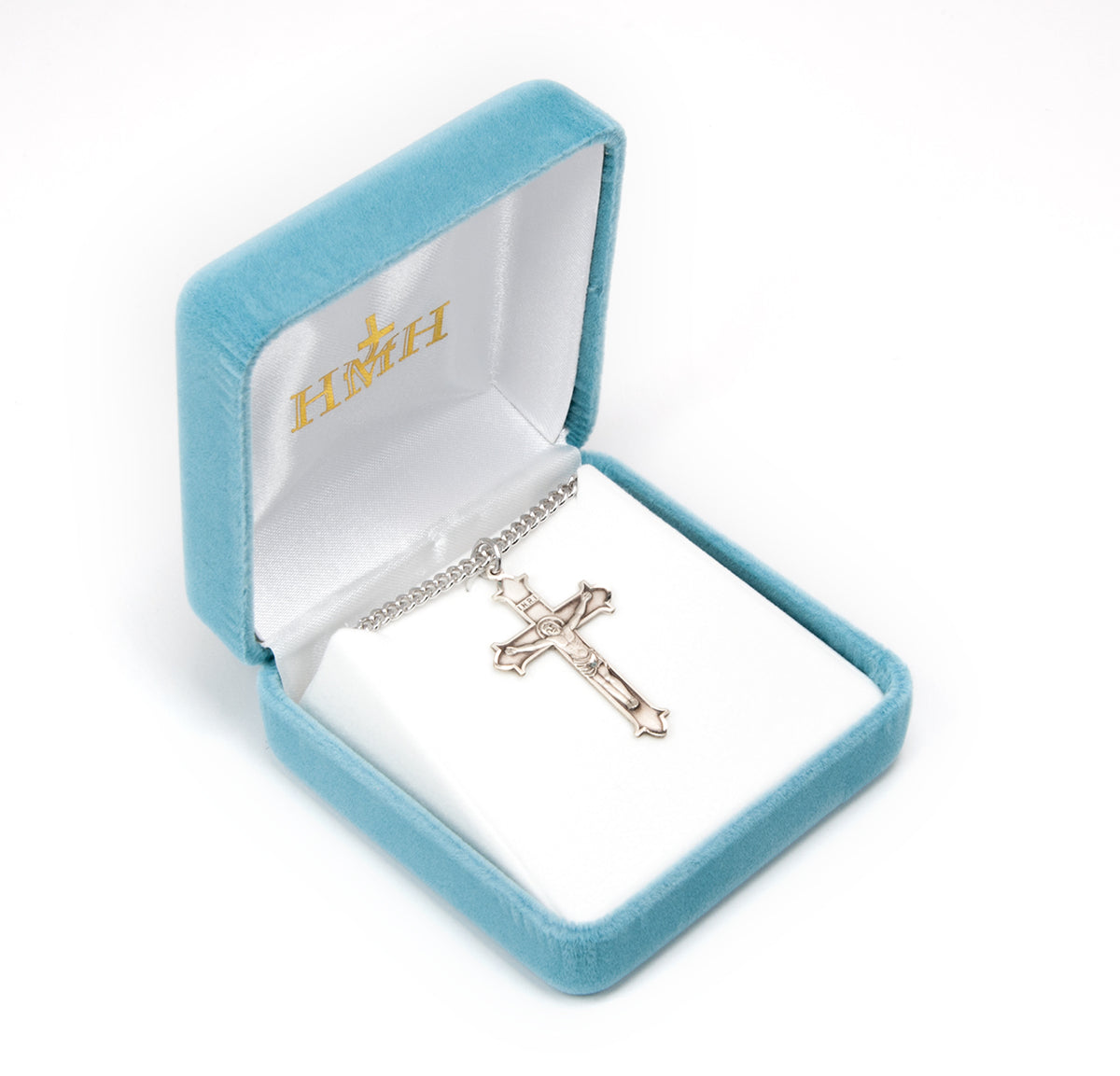 Fleur-de-lis Tipped Sterling Silver Crucifix Necklace | The Catholic ...