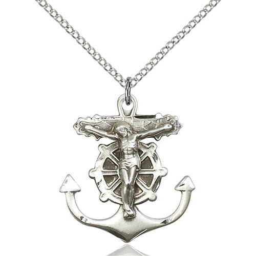 Sterling Silver Anchor Crucifix Pendant | The Catholic Company®