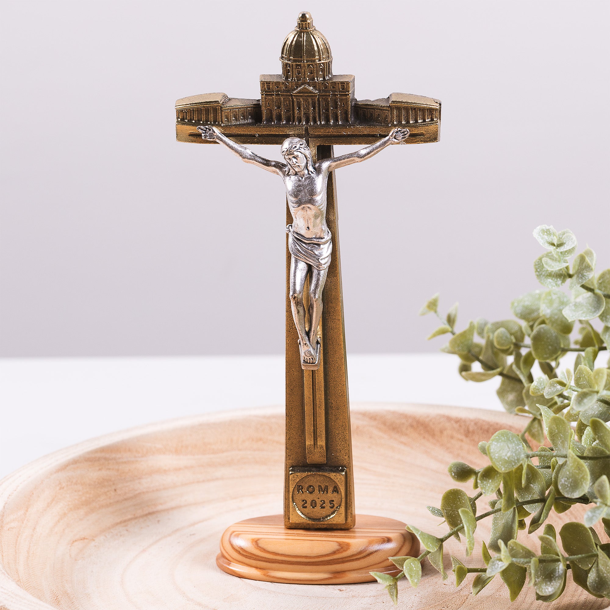 2025 Rome Bronze Standing Crucifix - 8" | The Catholic Company®