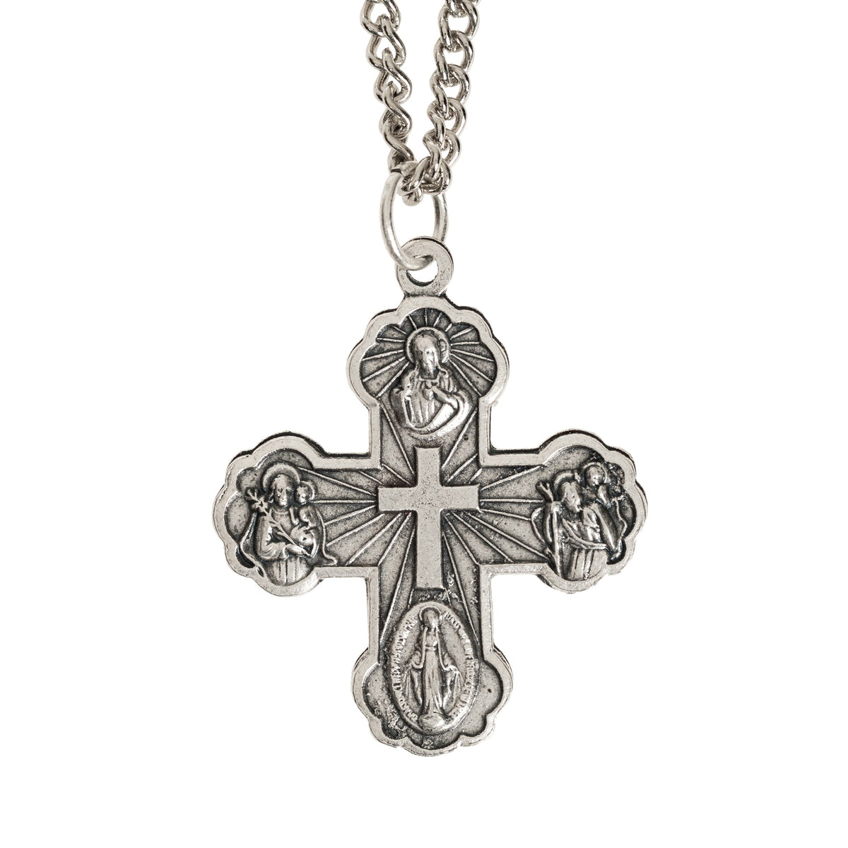 4-Way Medal Cross on 19.5" Chain | The Catholic Company®