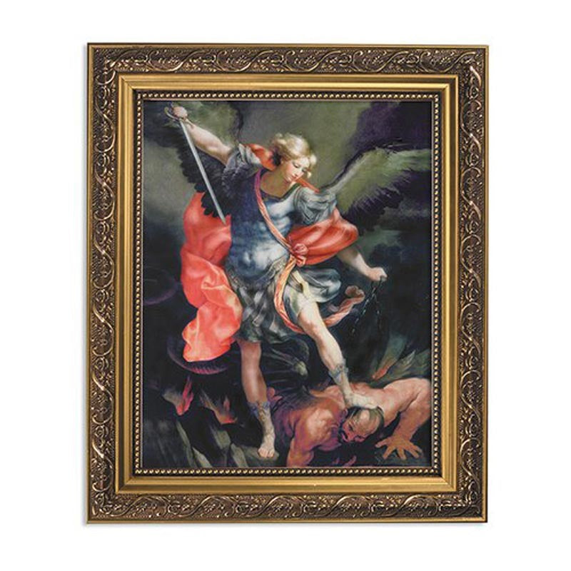 St. Michael Gold Florentine Framed Print | The Catholic Company®