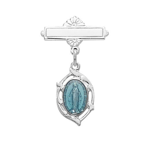 Sterling Blue Miraculous Baby Pin | The Catholic Company®