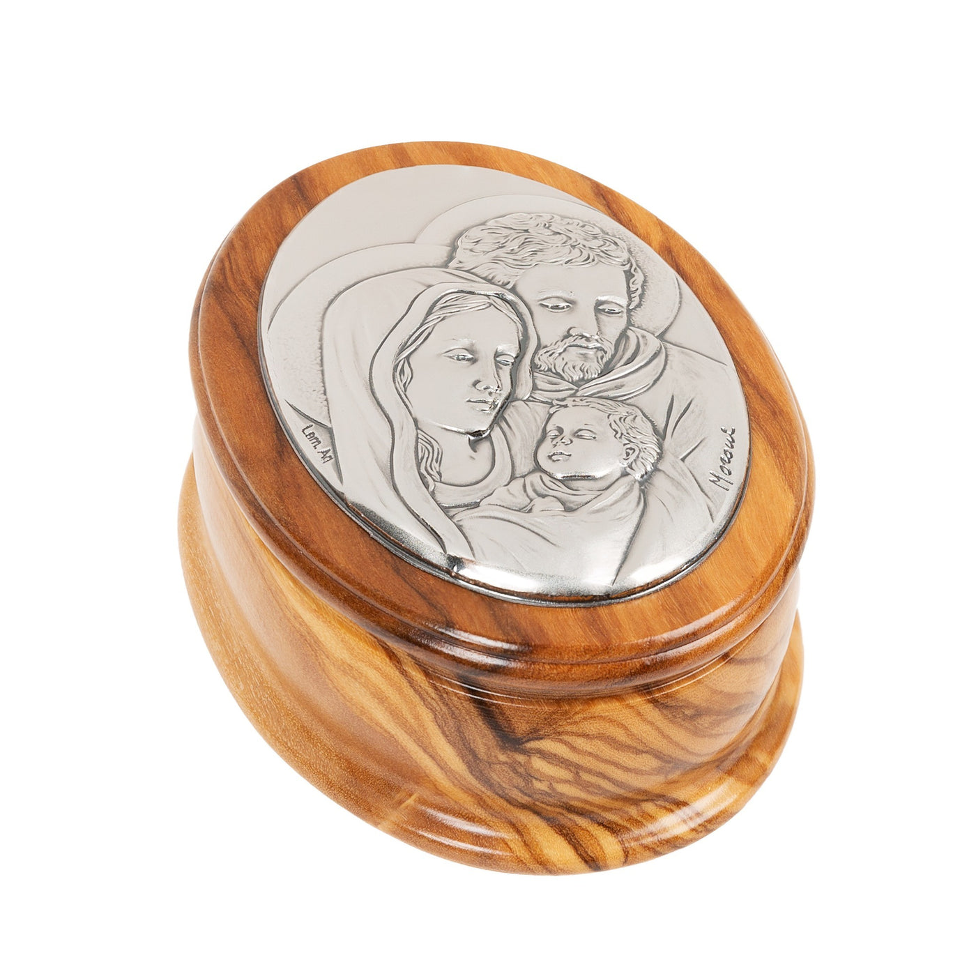 Olive Wood Holy Family Rosary Keepsake Box | The Catholic Company®