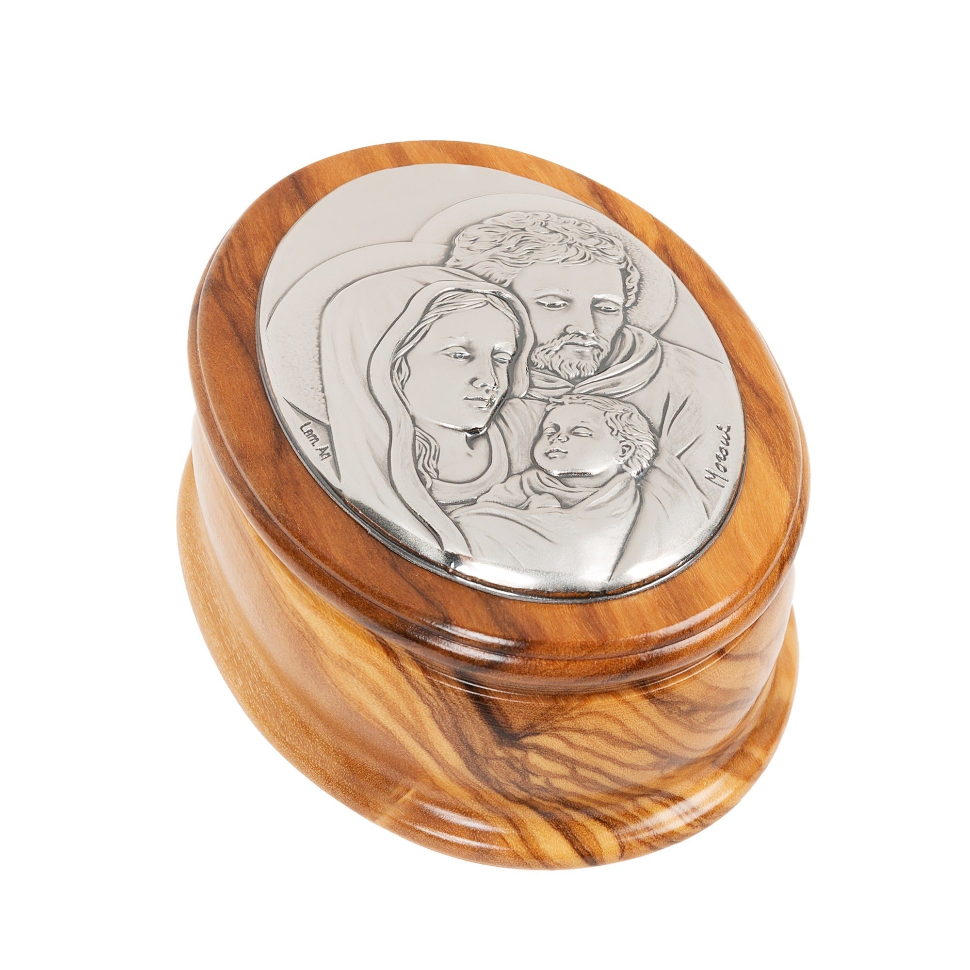 Olive Wood Holy Family Rosary Keepsake Box | The Catholic Company®