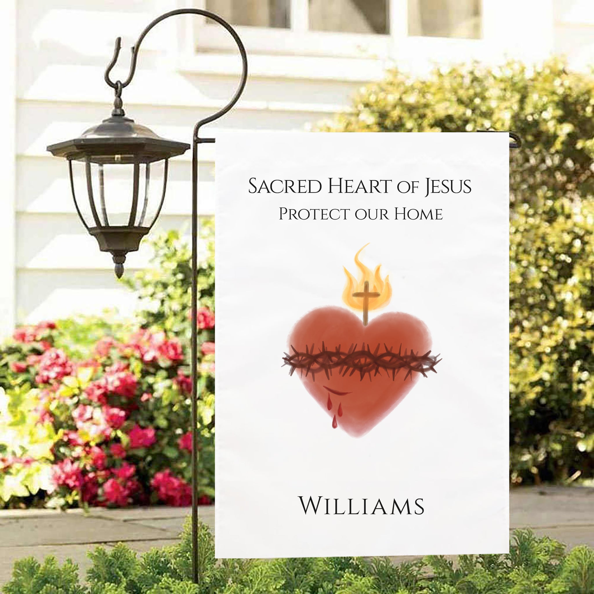 Personalized Sacred Heart of Jesus Garden Flag | The Catholic Company®