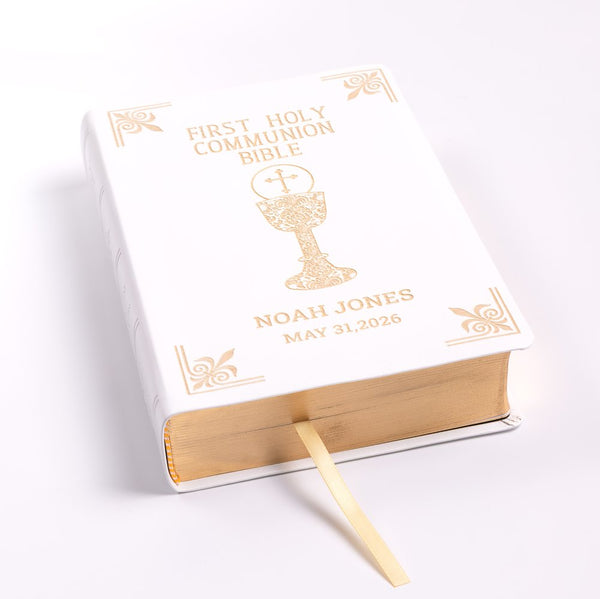 Personalized Chalice First Communion Bible | The Catholic Company®