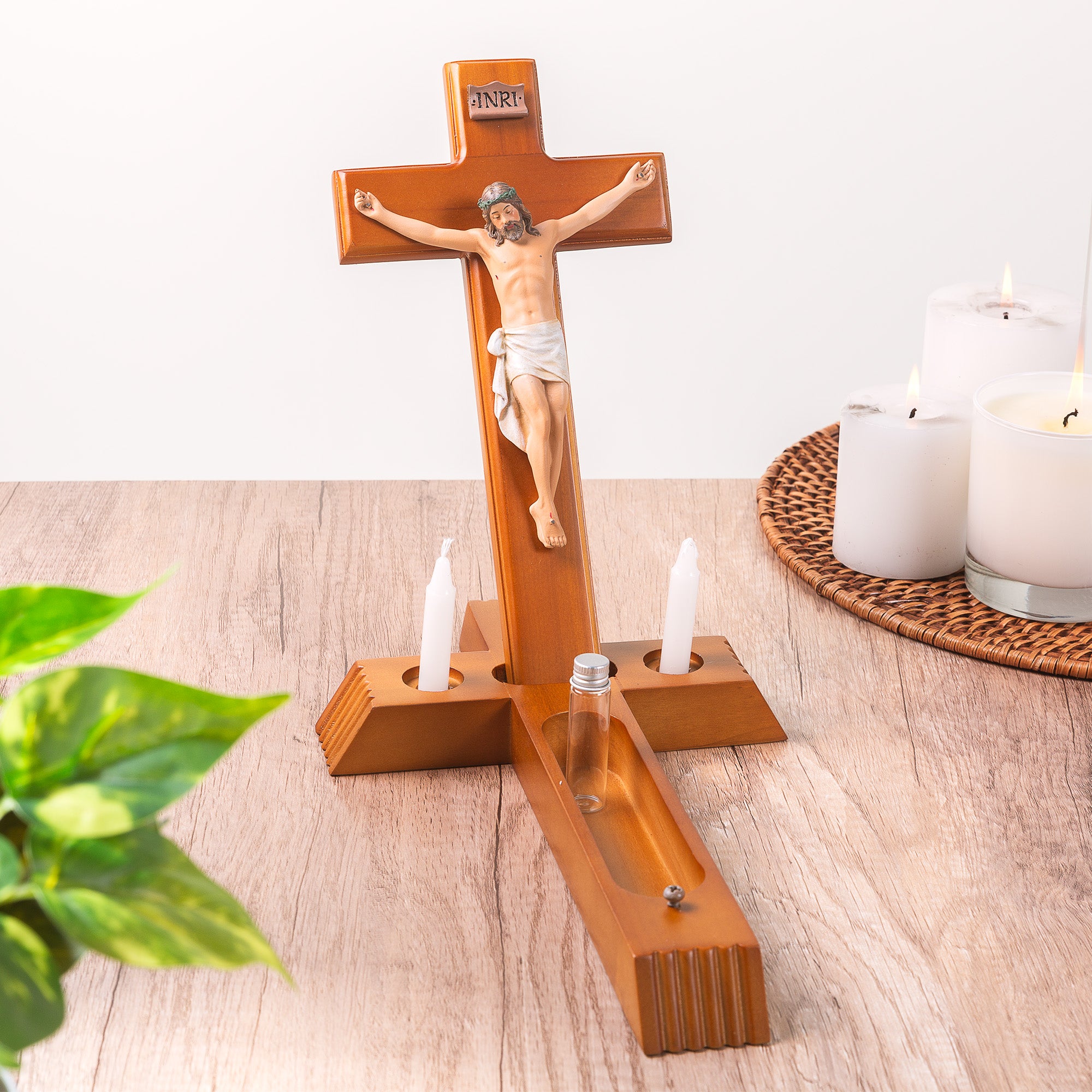 Painted Corpus Walnut Sick Call Set - 14" | The Catholic Company®