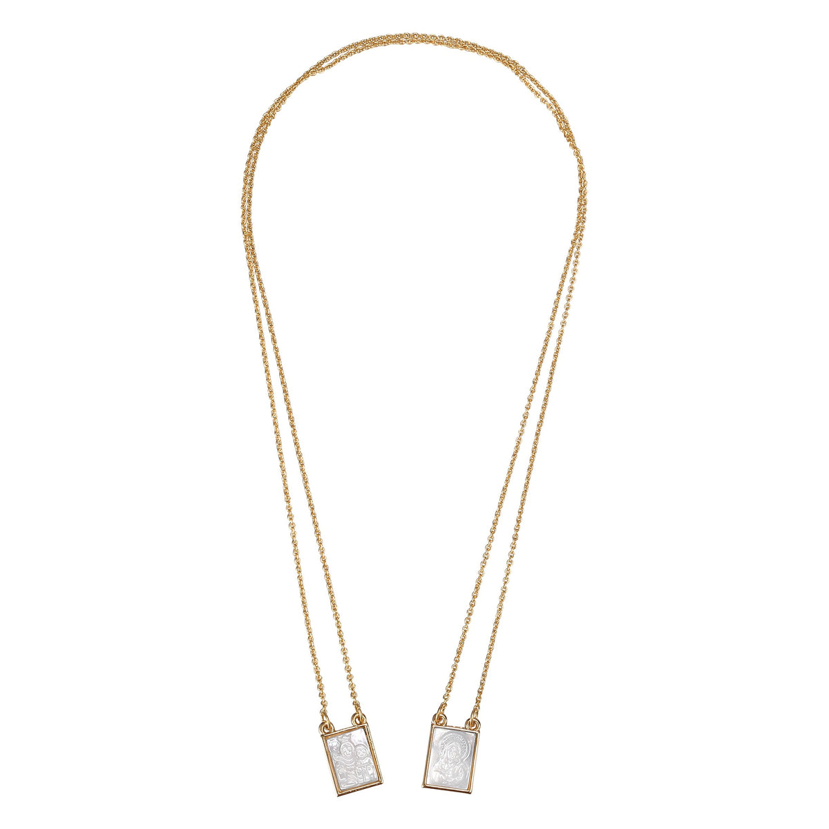 Pearlized Scapular Gold Necklace | The Catholic Company®