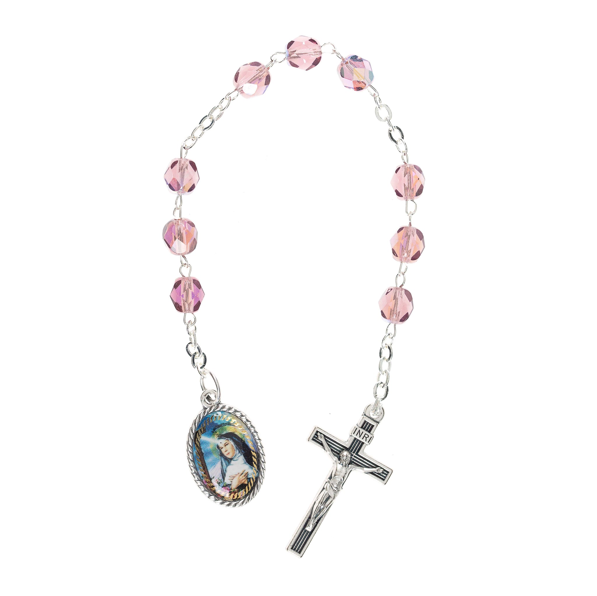 Amethyst & Silver Chaplet of St. Rita | The Catholic Company®