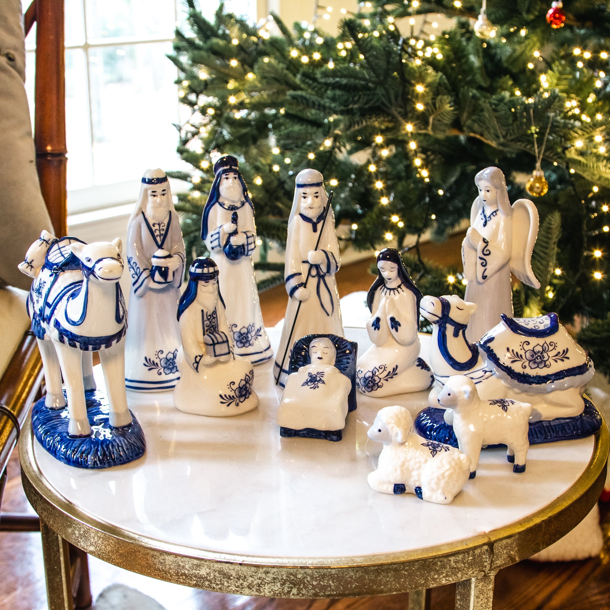 Porcelain Delft Nativity Set | The Catholic Company®
