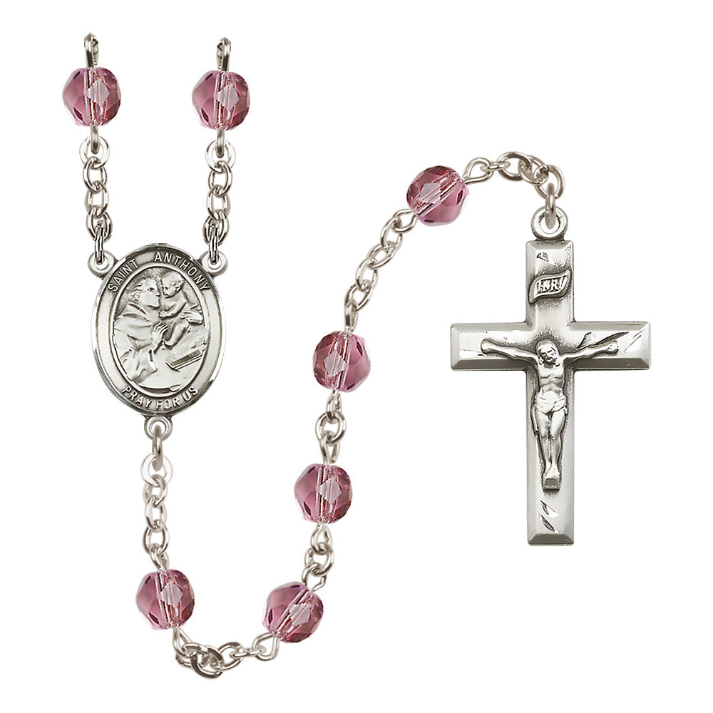 St. Anthony of Padua Crystal Birthstone Rosary - Multiple Birthstones