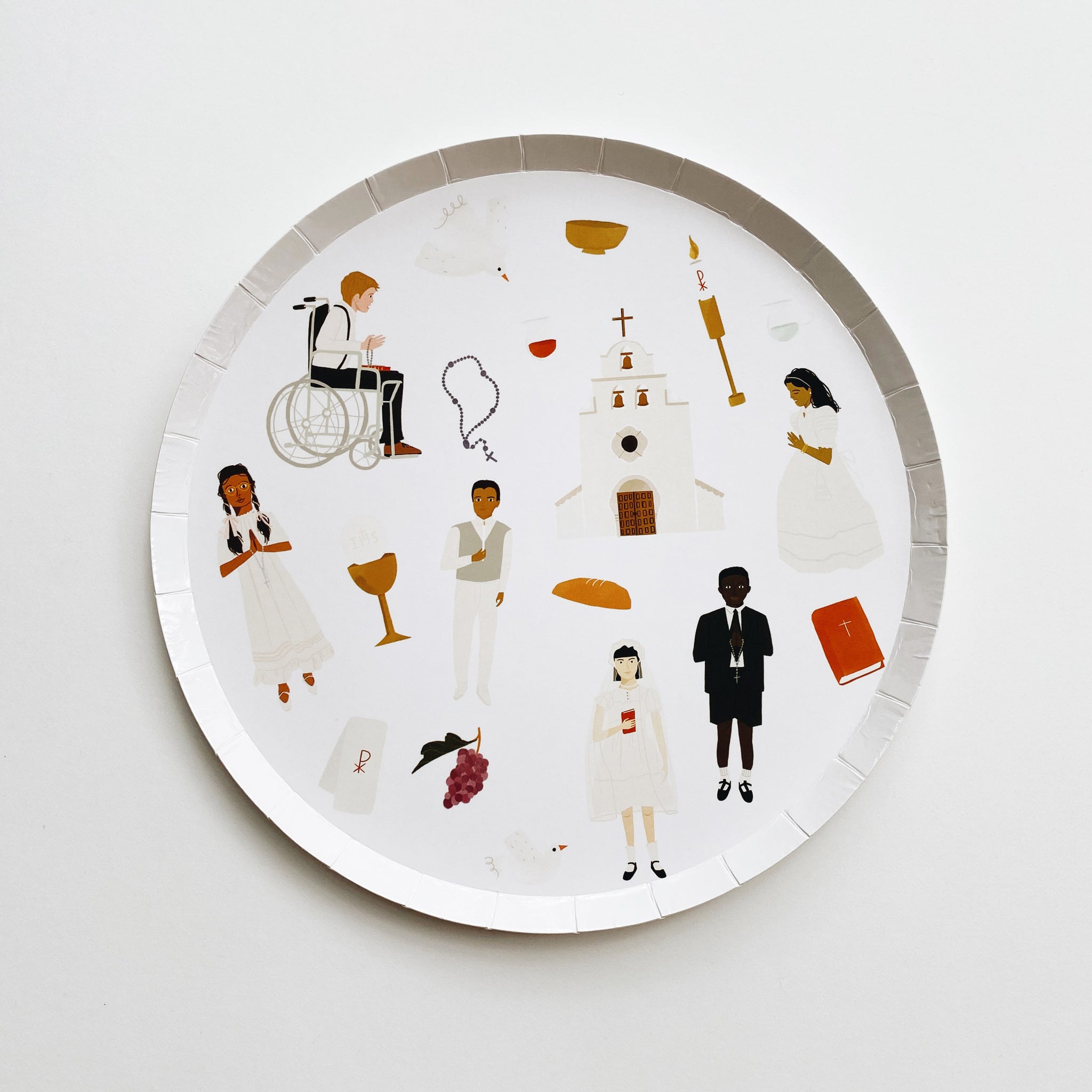 Be A Heart First Communion Cake Plates - Pack of 8 | The Catholic Company®