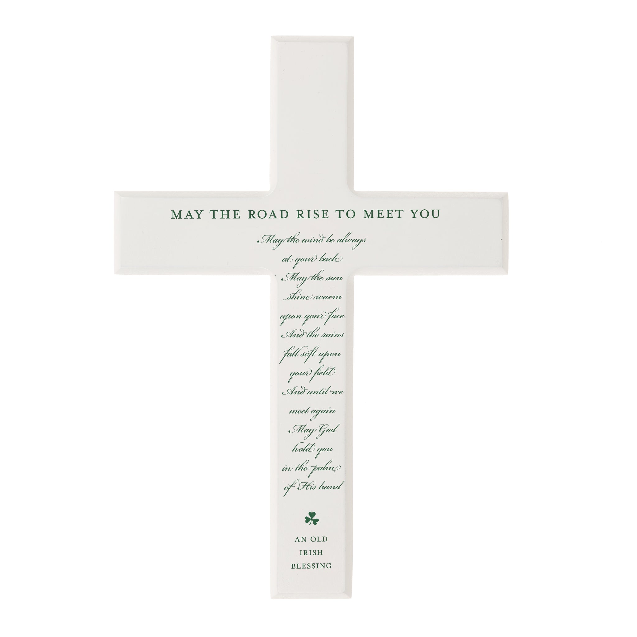 White Wood Old Irish Blessing Cross - Multiple Colors | The Catholic ...