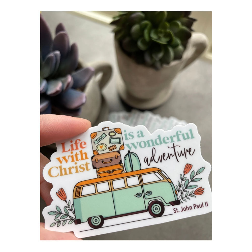 JPII Life with Christ Wonderful Adventure Vinyl Sticker