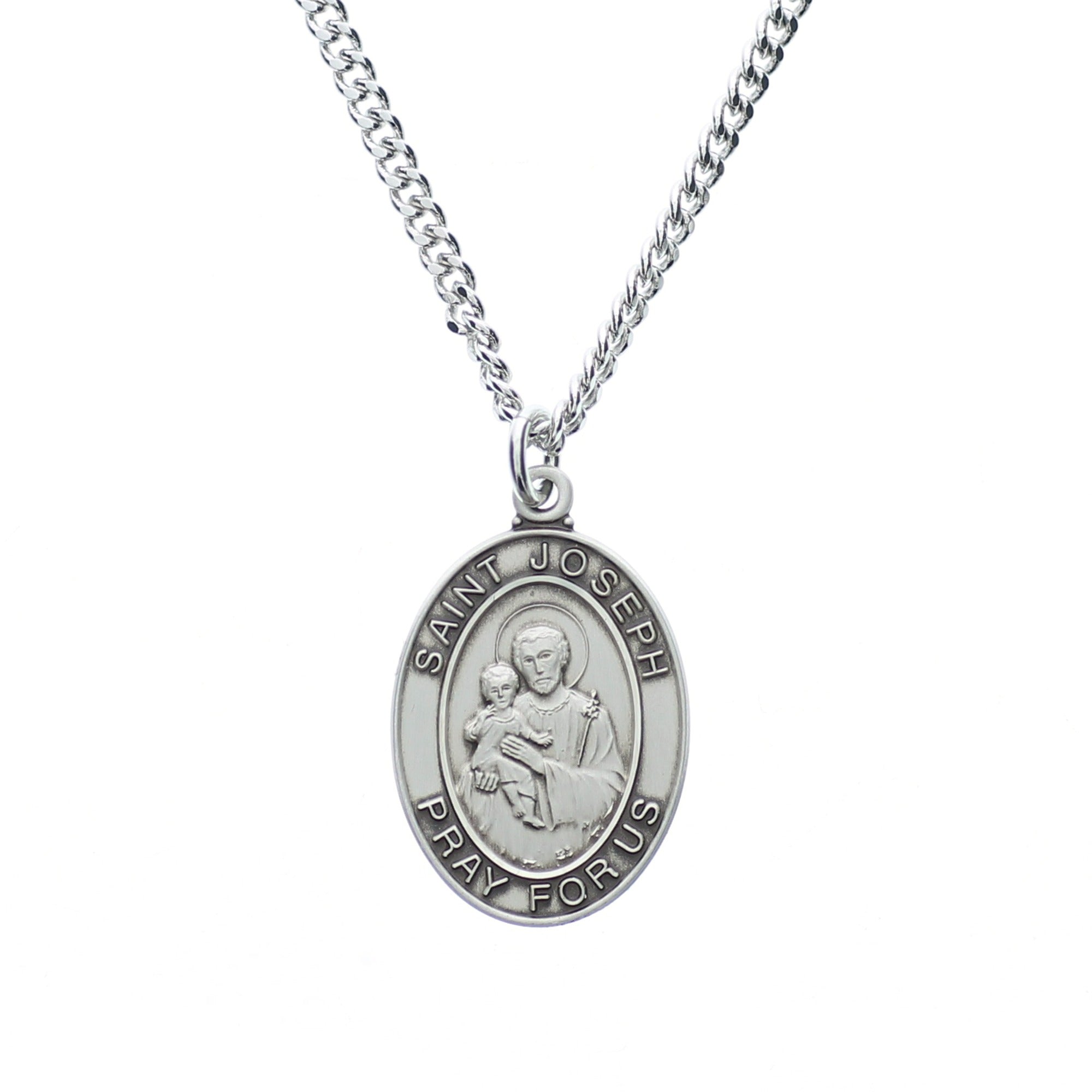 Sterling Silver St. Joseph Oval Medal | The Catholic Company®