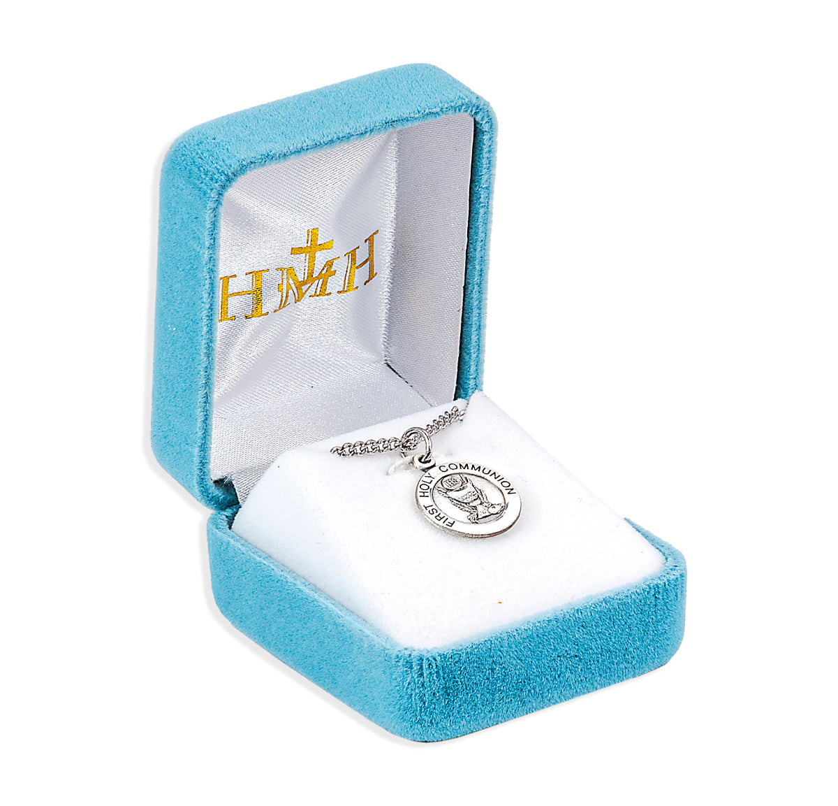 First Communion Sterling Silver Small Round Medal | The Catholic Company®