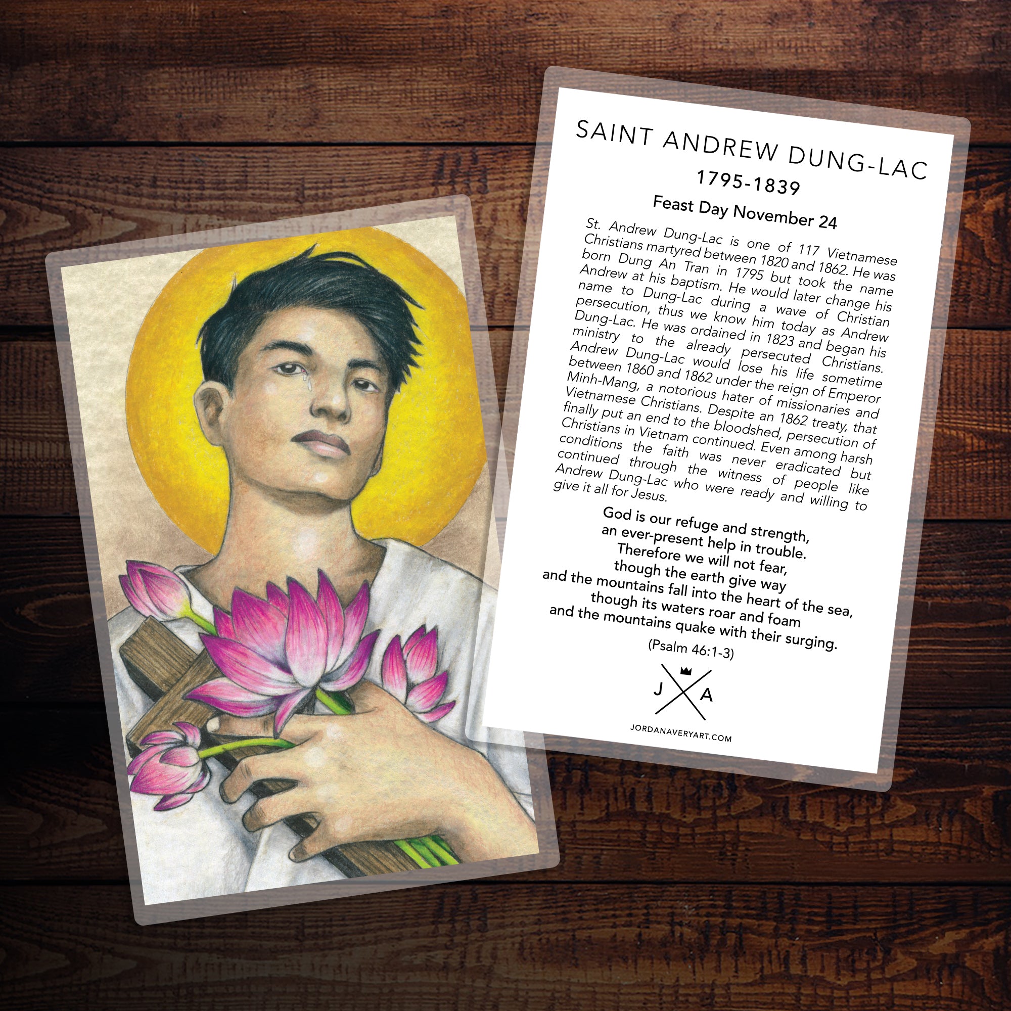St. Andrew Dung Lac Large Prayer Card | The Catholic Company®