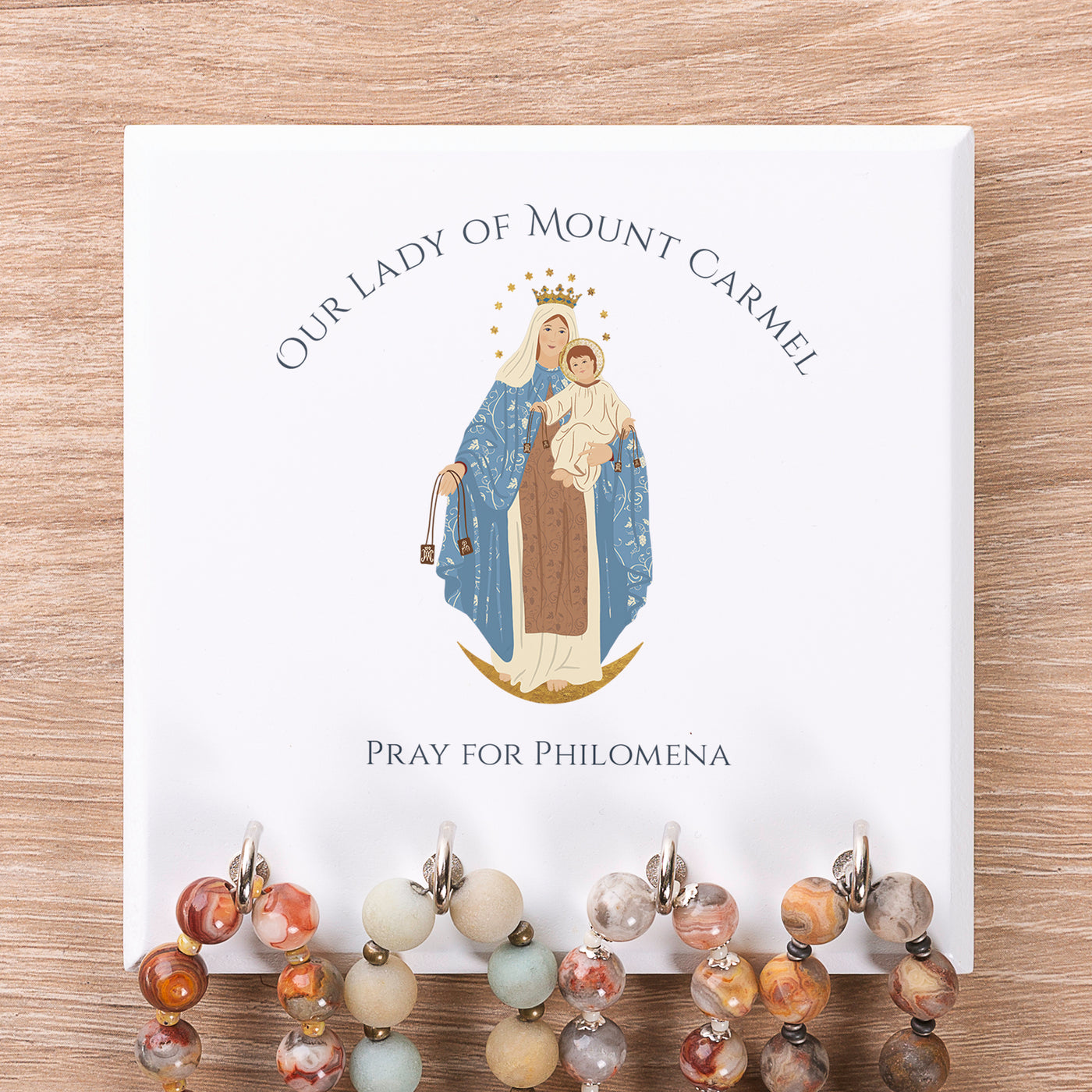 Personalized Our Lady of Mount Carmel Rosary Rack | The Catholic Company®