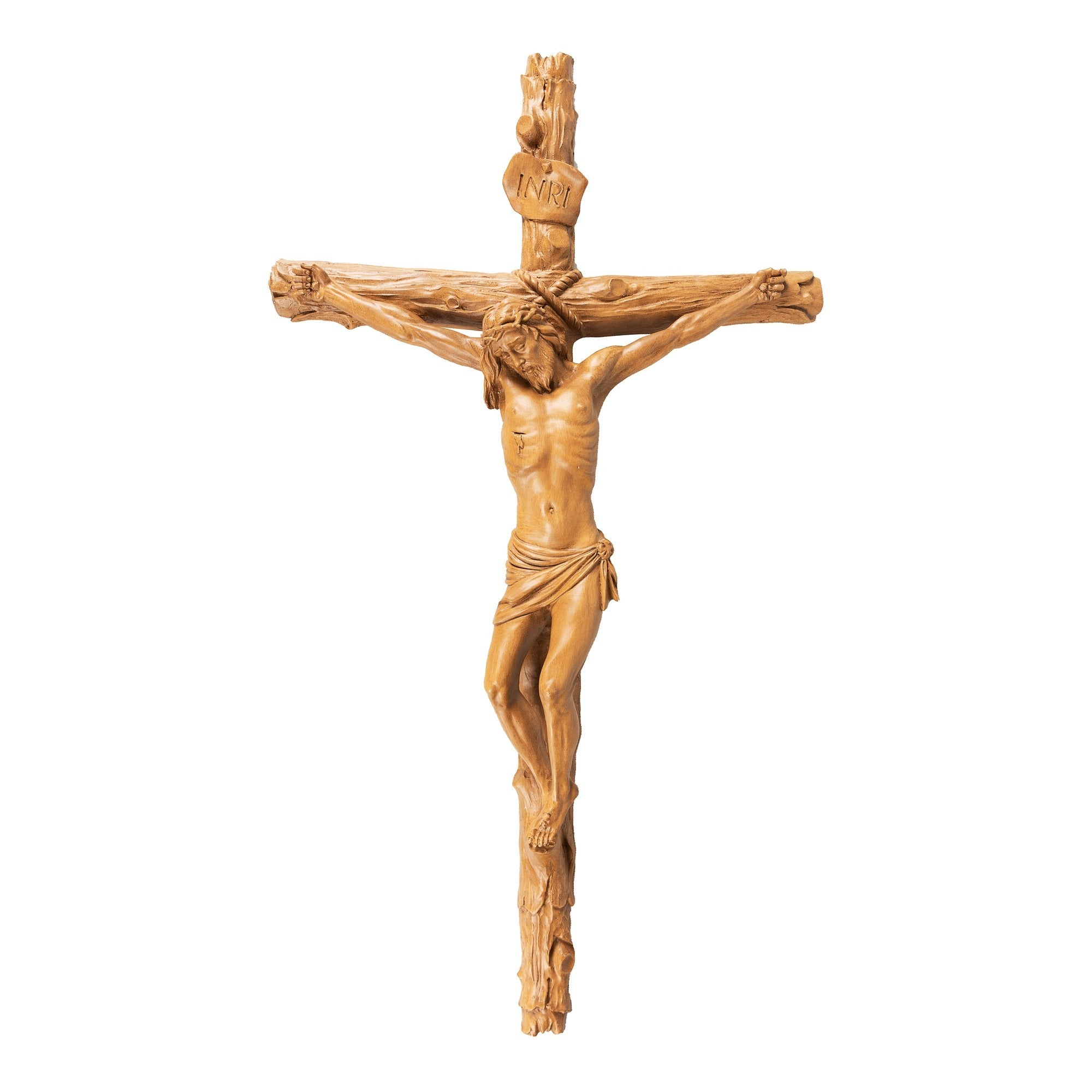 Rustic Wood Look Italian Crucifix - 22" | The Catholic Company®