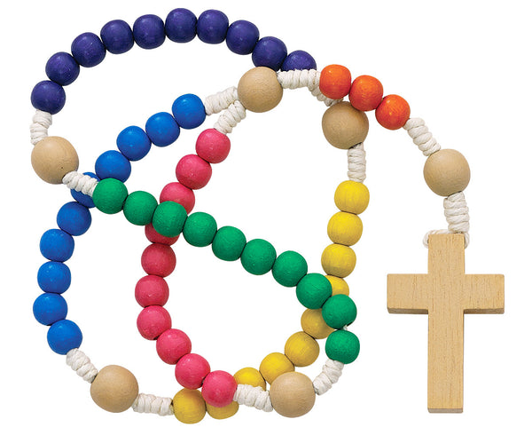 Wood Multi-Colored Children's Corded Rosary | The Catholic Company®