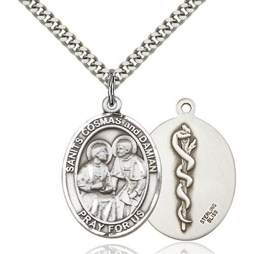 Sterling Silver Sts. Cosmas & Damian / Doctors Pendant