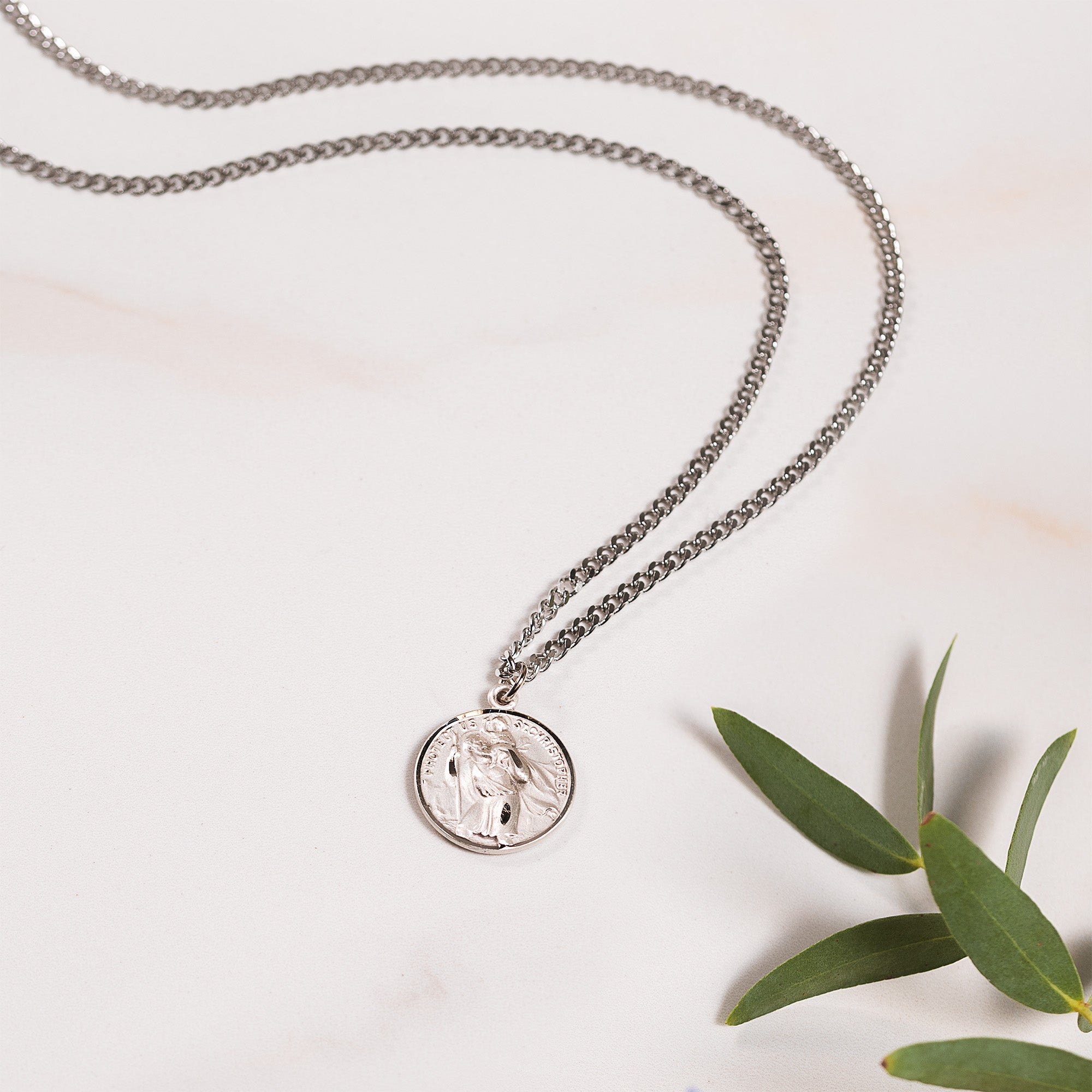 St. Christopher & Raphael Traveler's Protection Necklace - Gold or Sil