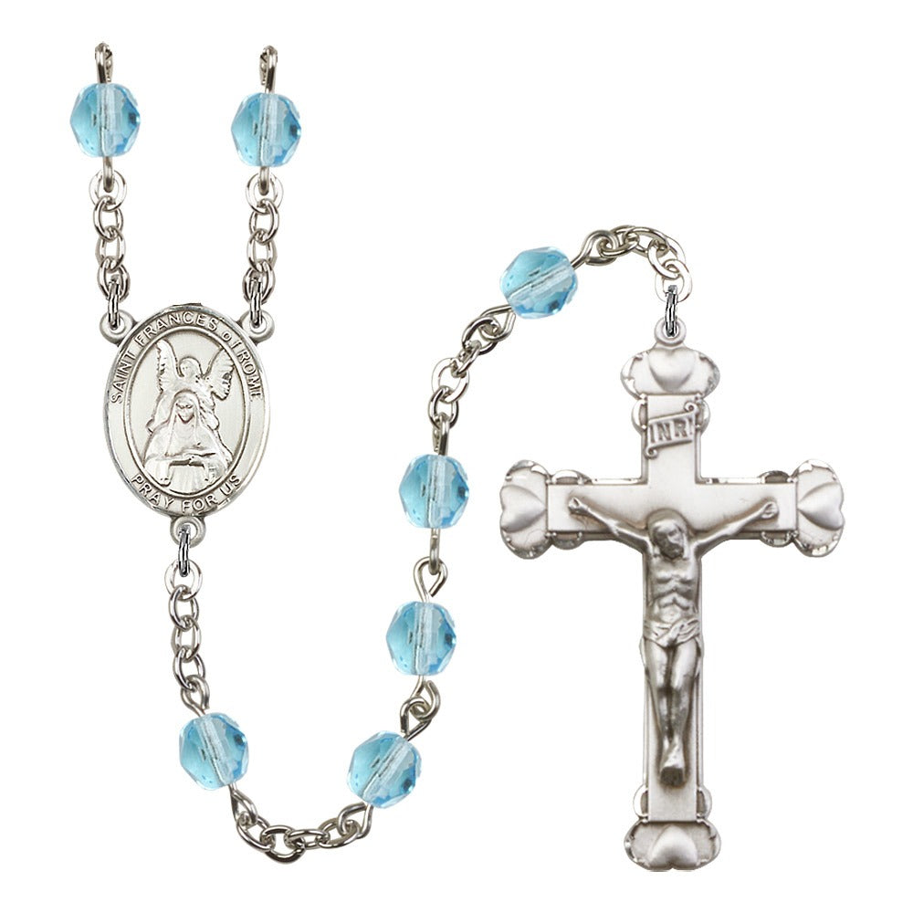 St. Frances Of Rome Aqua Blue March Rosary 6mm | The Catholic Company®