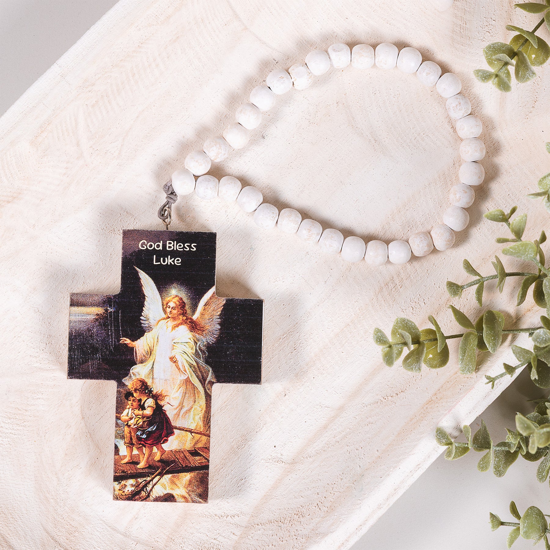 Personalized Guardian Angel Hanging Cross | The Catholic Company®