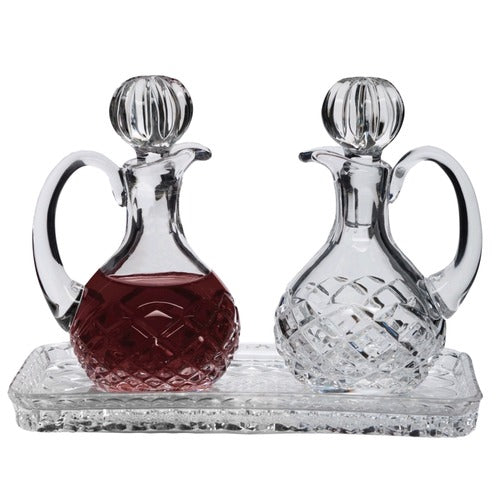 Set - 5 oz. Communion Wares - Lead Crystal Cruets with Tray