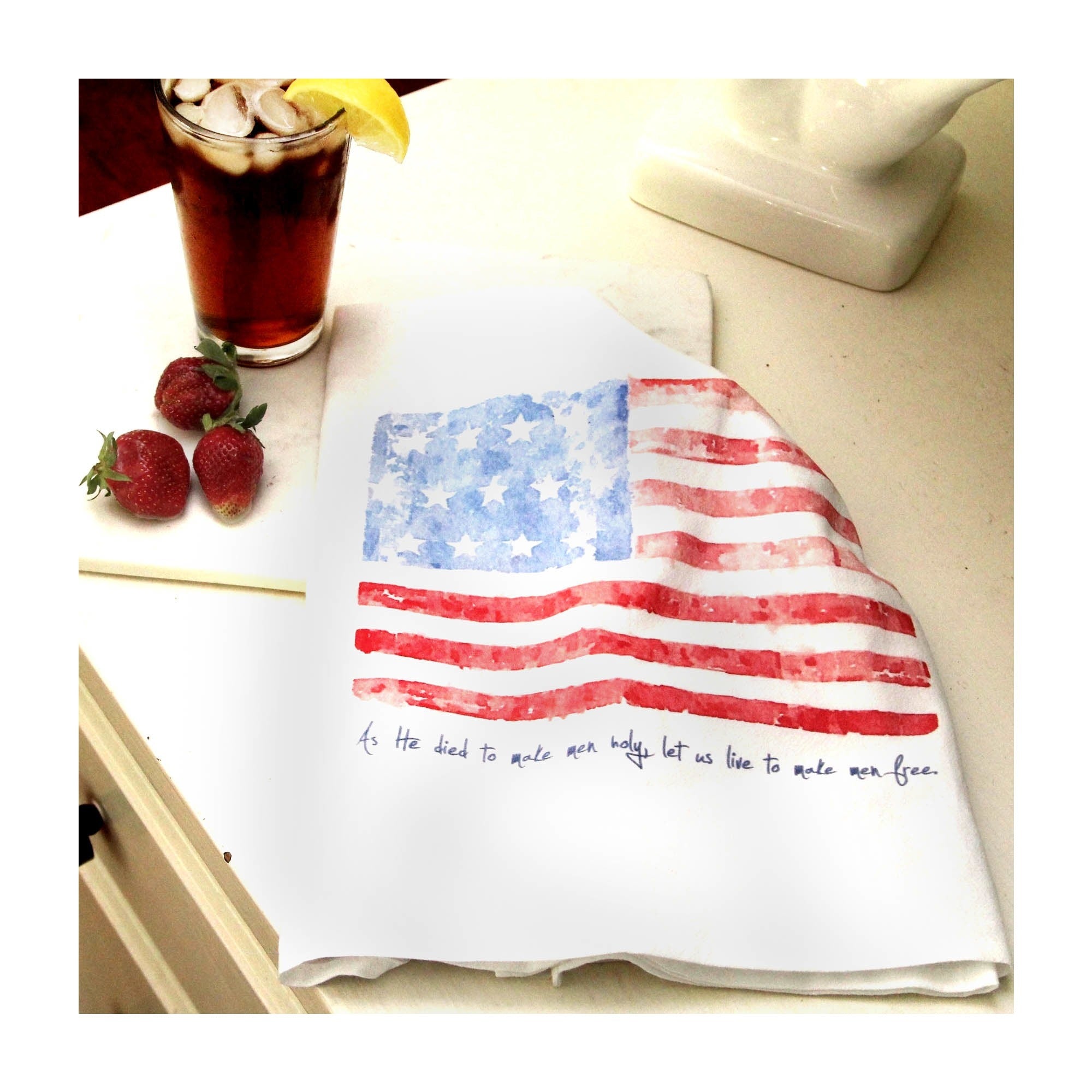 Battle Hymn American Flag Flour Sack Dish Towel | The Catholic Company®