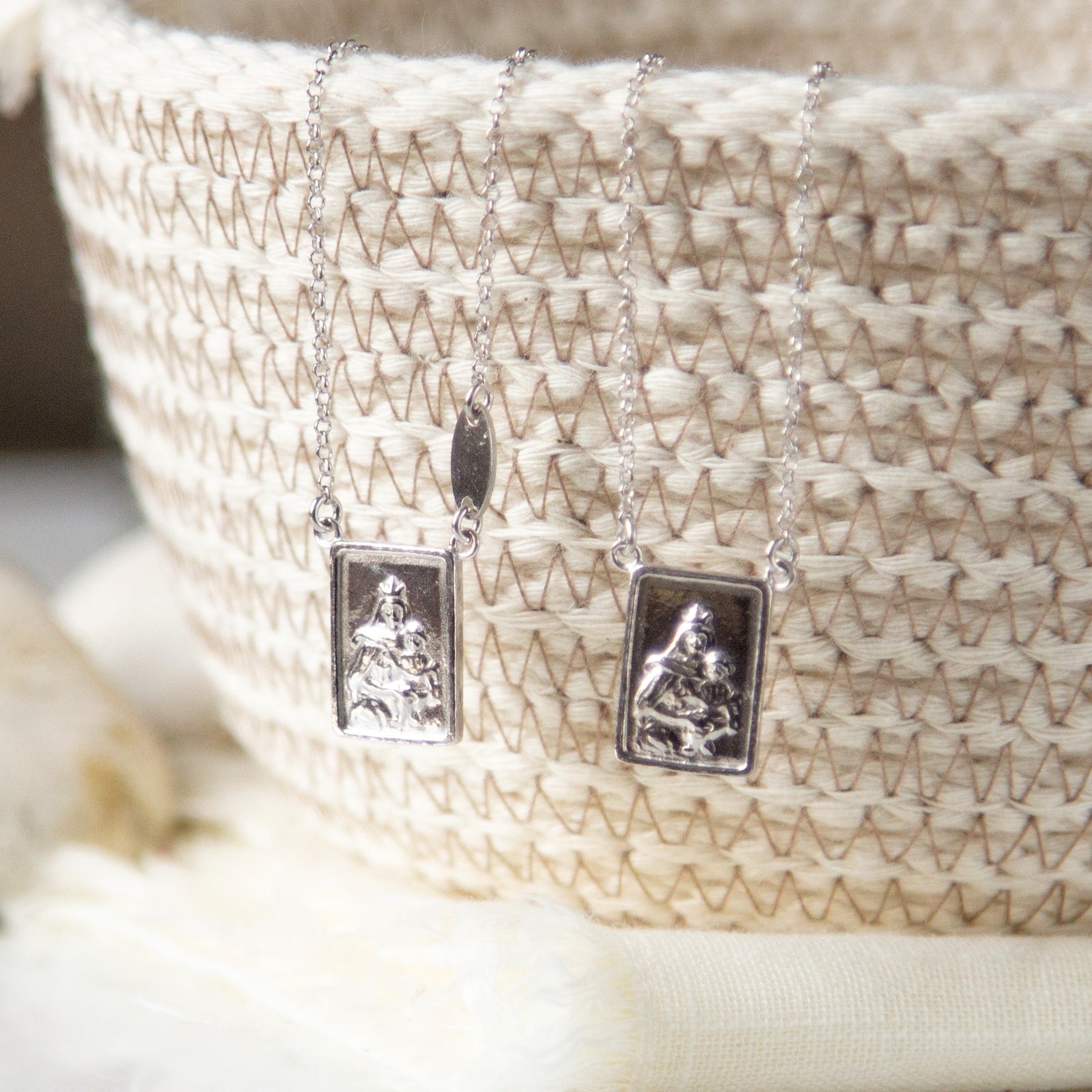 Sterling Silver Chain Necklace Scapular | The Catholic Company®