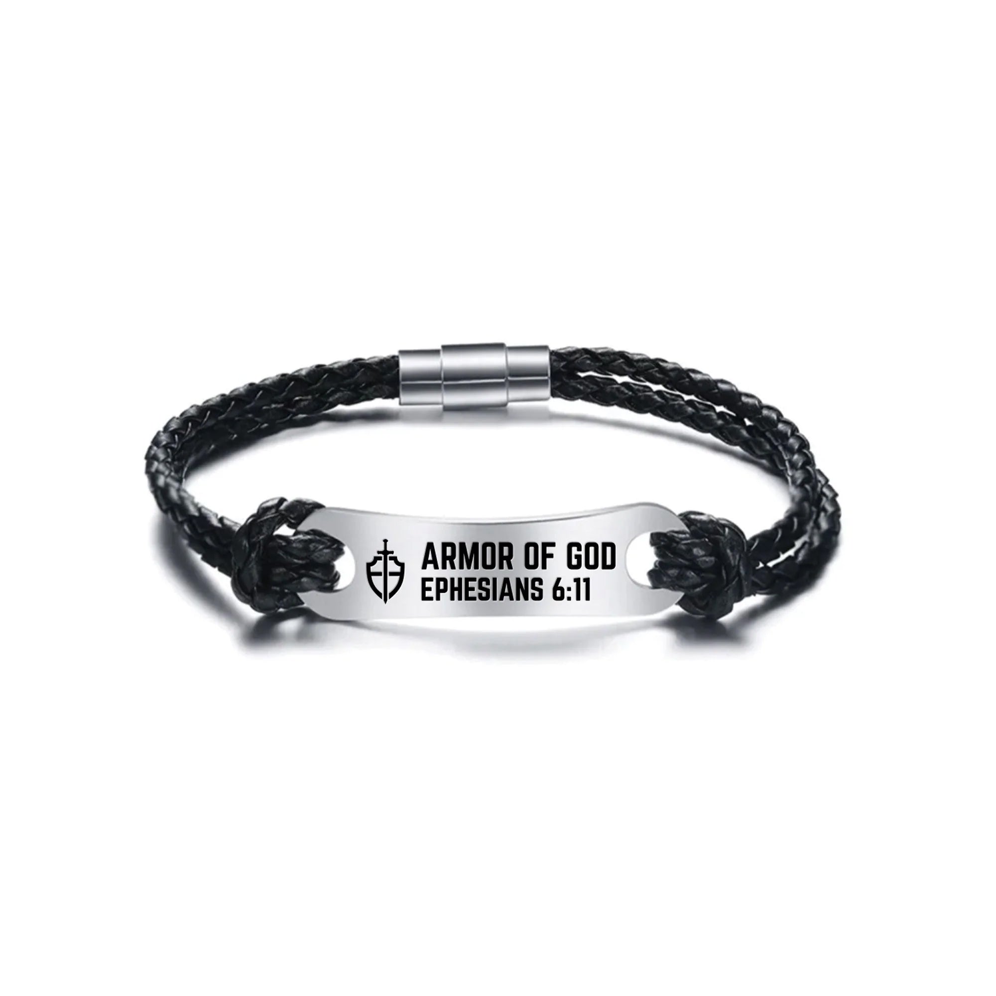 Armor of God Black Leather Bracelet | The Catholic Company®