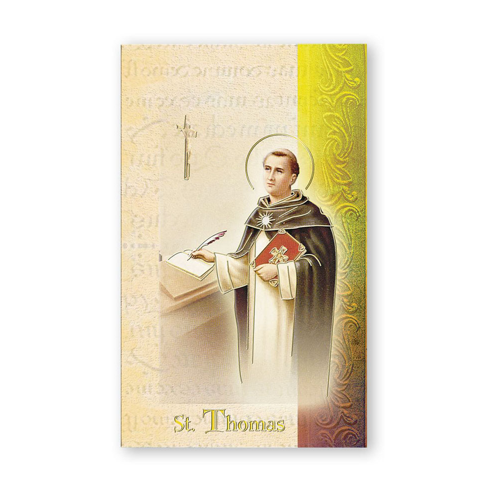 St. Thomas Aquinas - Mini Lives of the Saints Folded Prayer Card