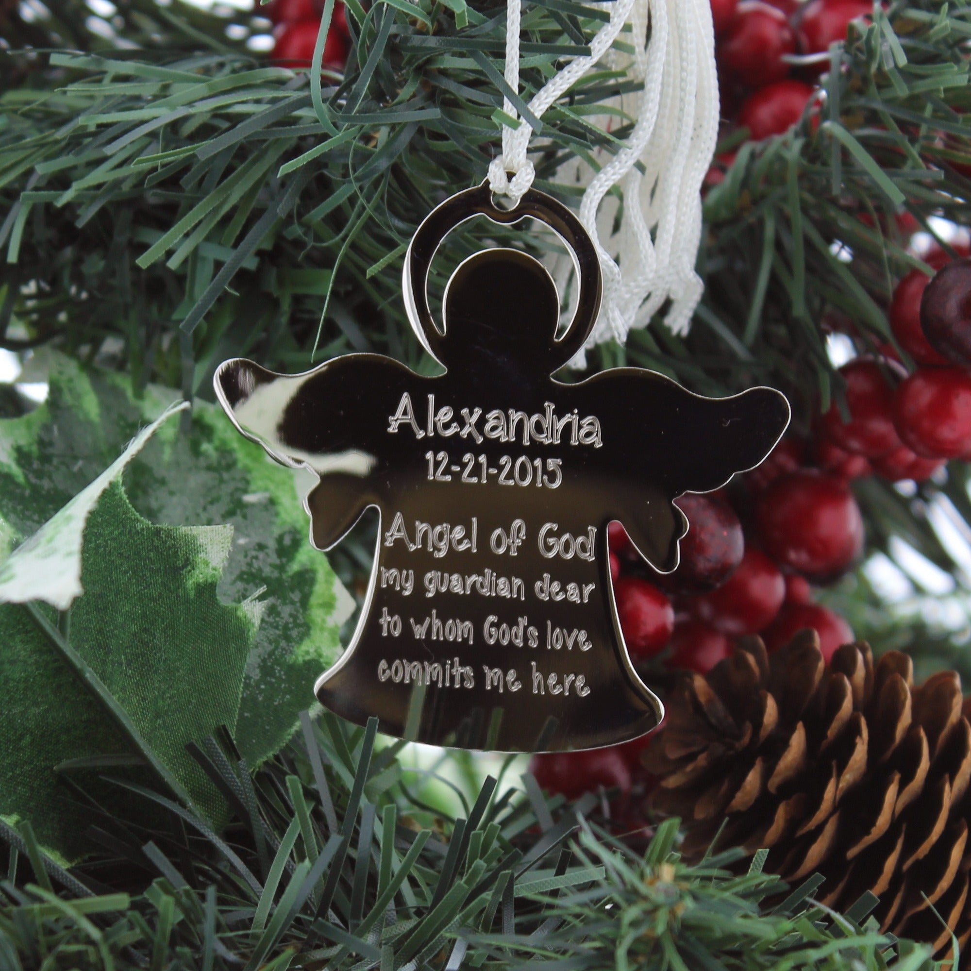 Personalized Silver Angel Crib Medal | The Catholic Company®