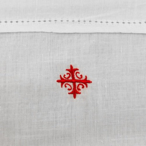 Altar Linens Red Fleury Cross Purificators - Set of 3 | The Catholic ...