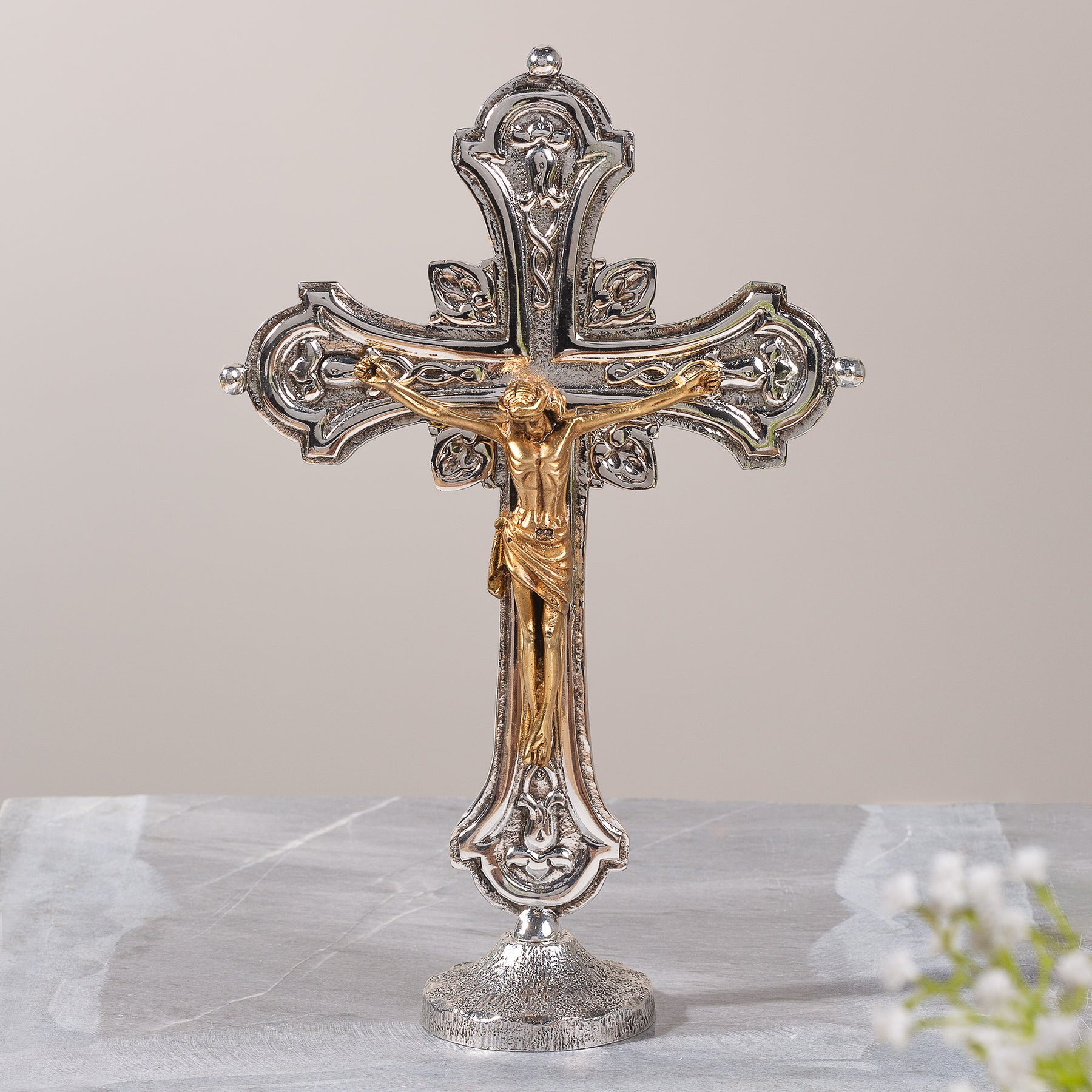 Two-Tone Budded Standing Crucifix - 13" | The Catholic Company®