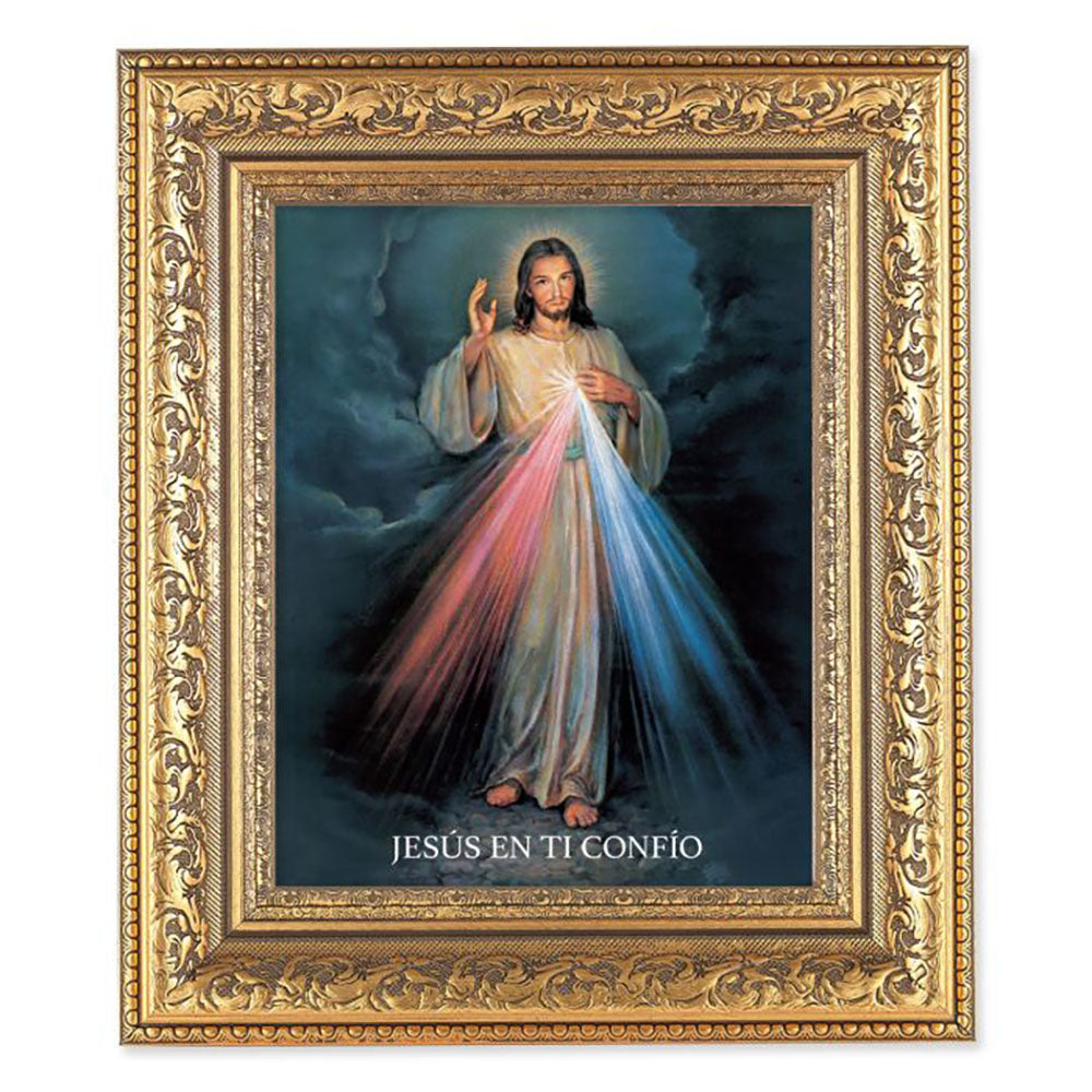 Spanish Divine Mercy Gold Framed Art - 8" x 10"