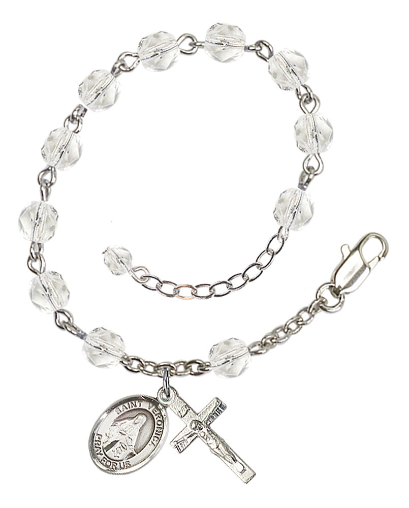 St. Veronica Crystal April Rosary Bracelet 6mm | The Catholic Company®